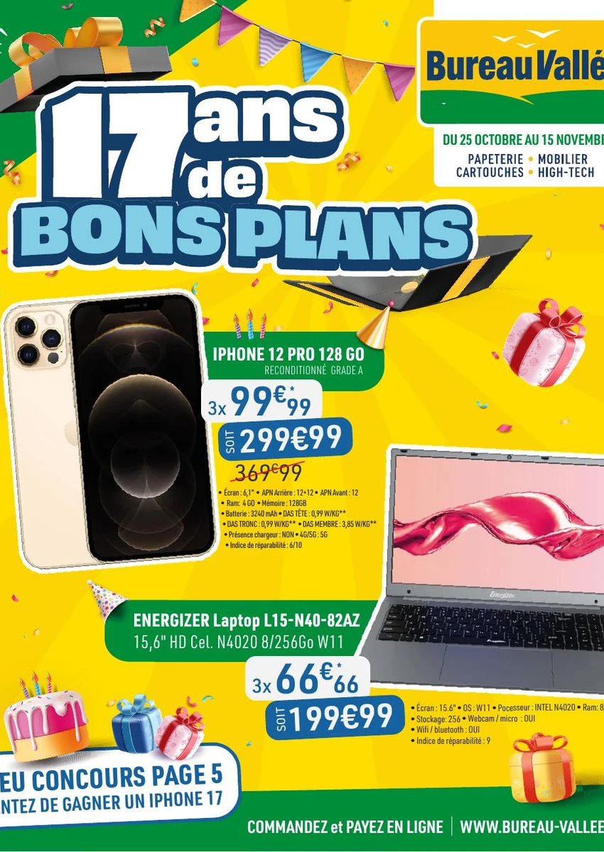 Promos Bureau Vallée du 25/10/2025 au 15/11/2025 - 17 Ans de Bons Plans