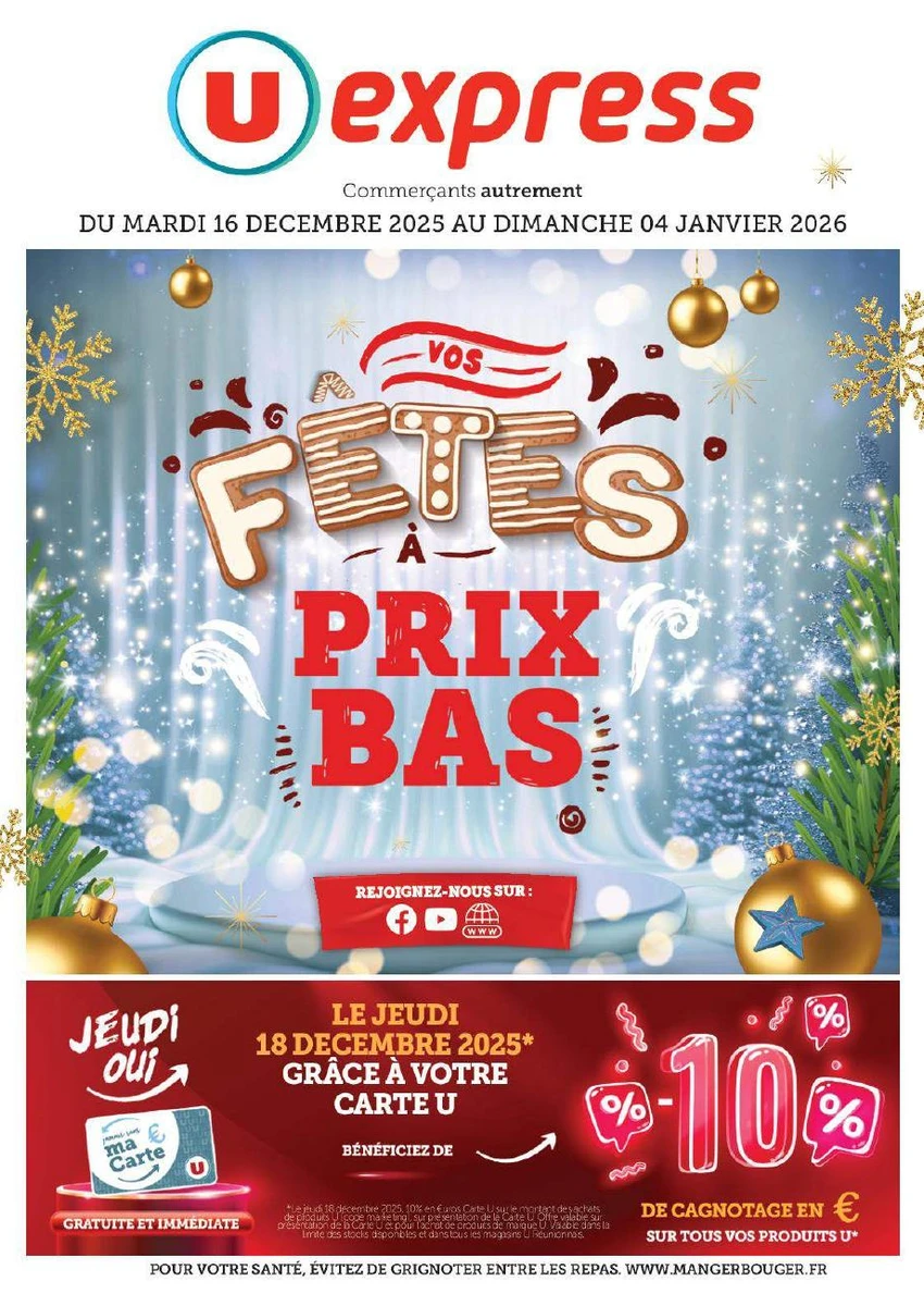 Promos U Express du 16/12/2025 au 04/01/2026 - Vos fêtes à prix bas